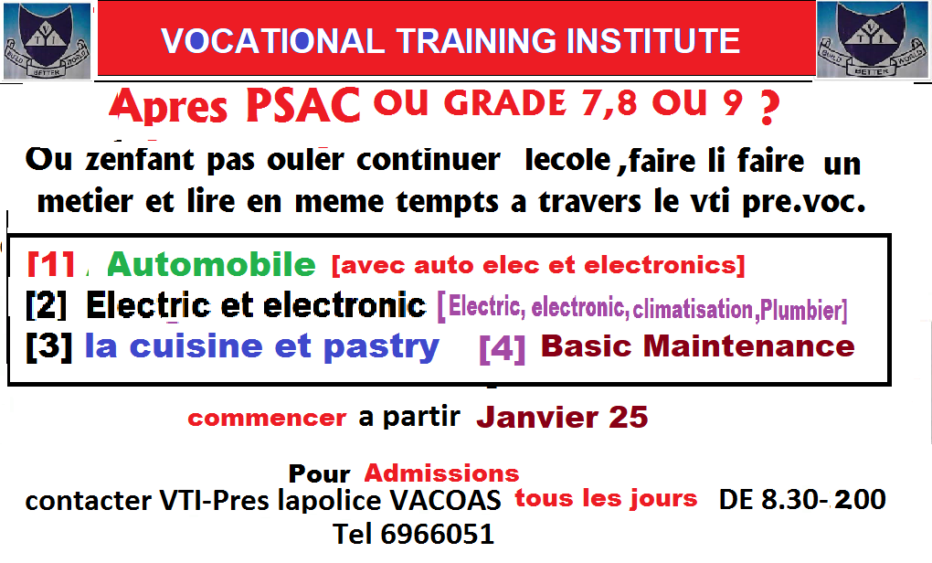VTI - Vocational Training Institute, Vacoas, Mauritius
